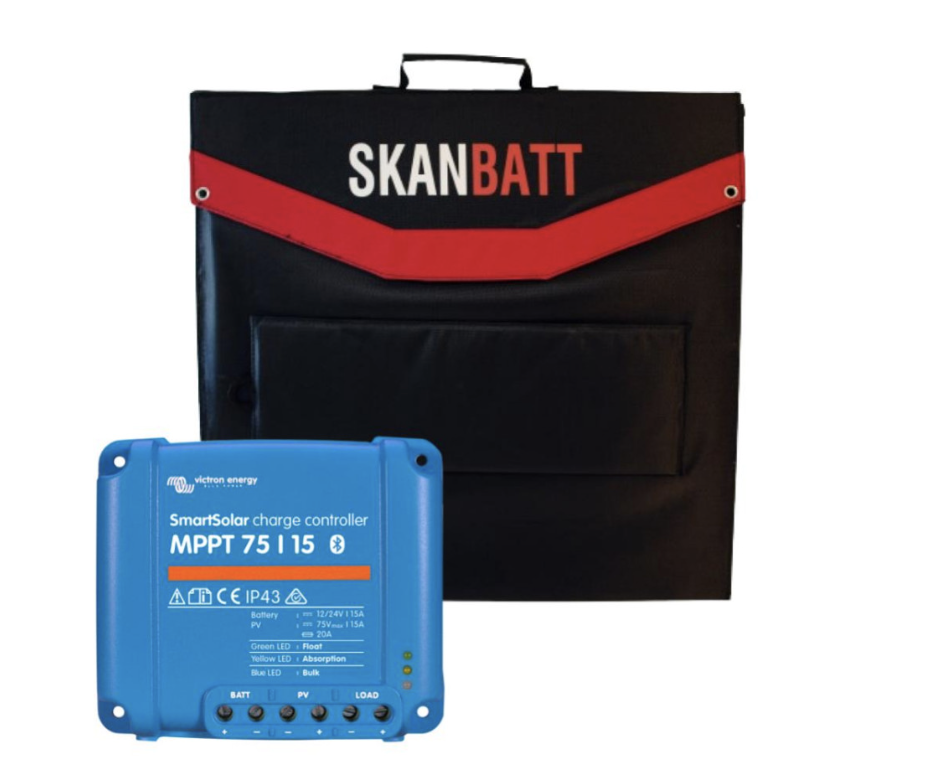 SKANBATT Solcellepakke 12V Båt Sammenleggbar 220W Victron 15A MPPT ...